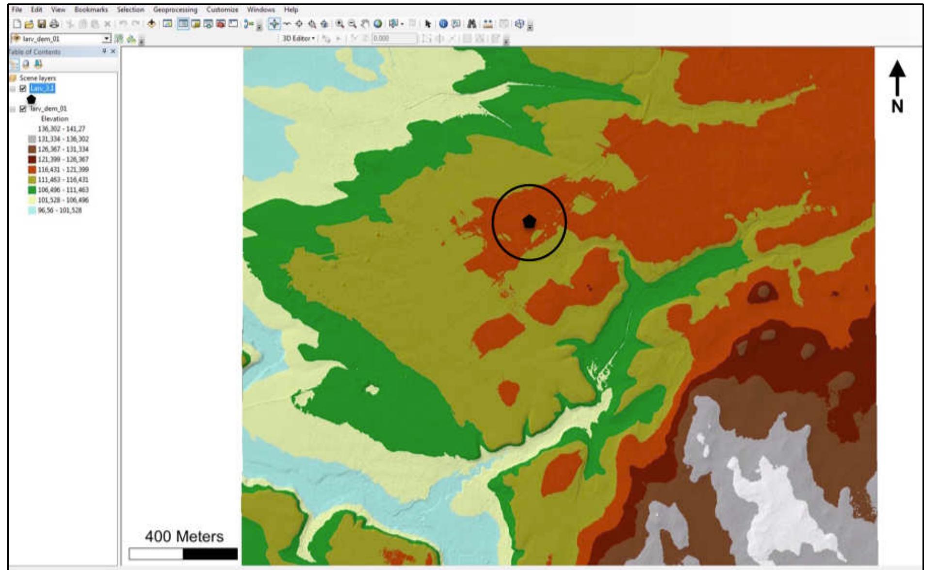 Map 10. dem for lary with 9 elevation steps with the stone