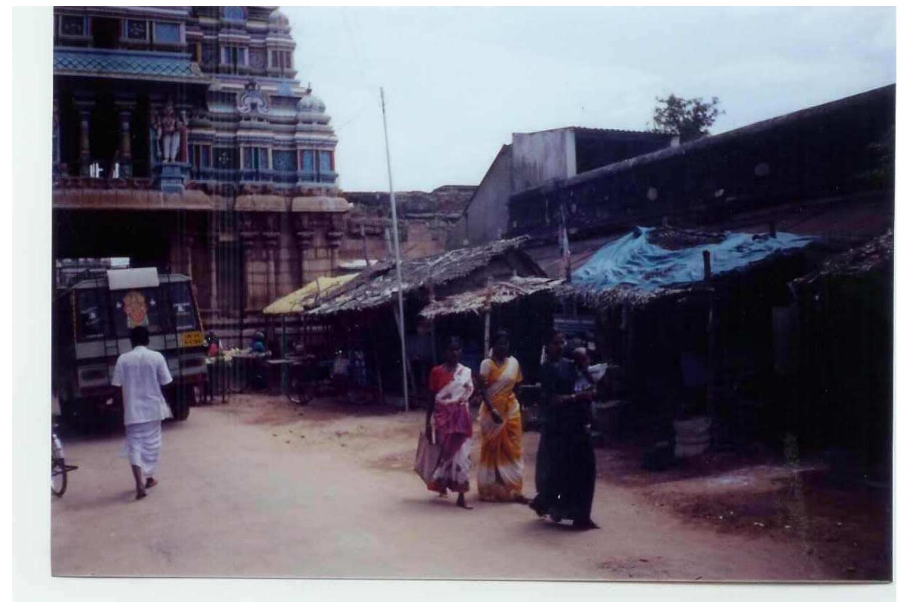 The srirangam temple: shops within the outer enclosures of