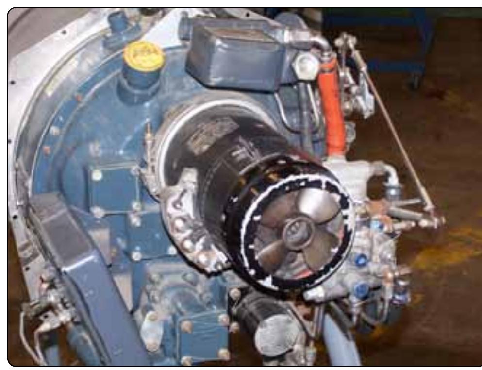 The gear train is driven by the engine high-pressure