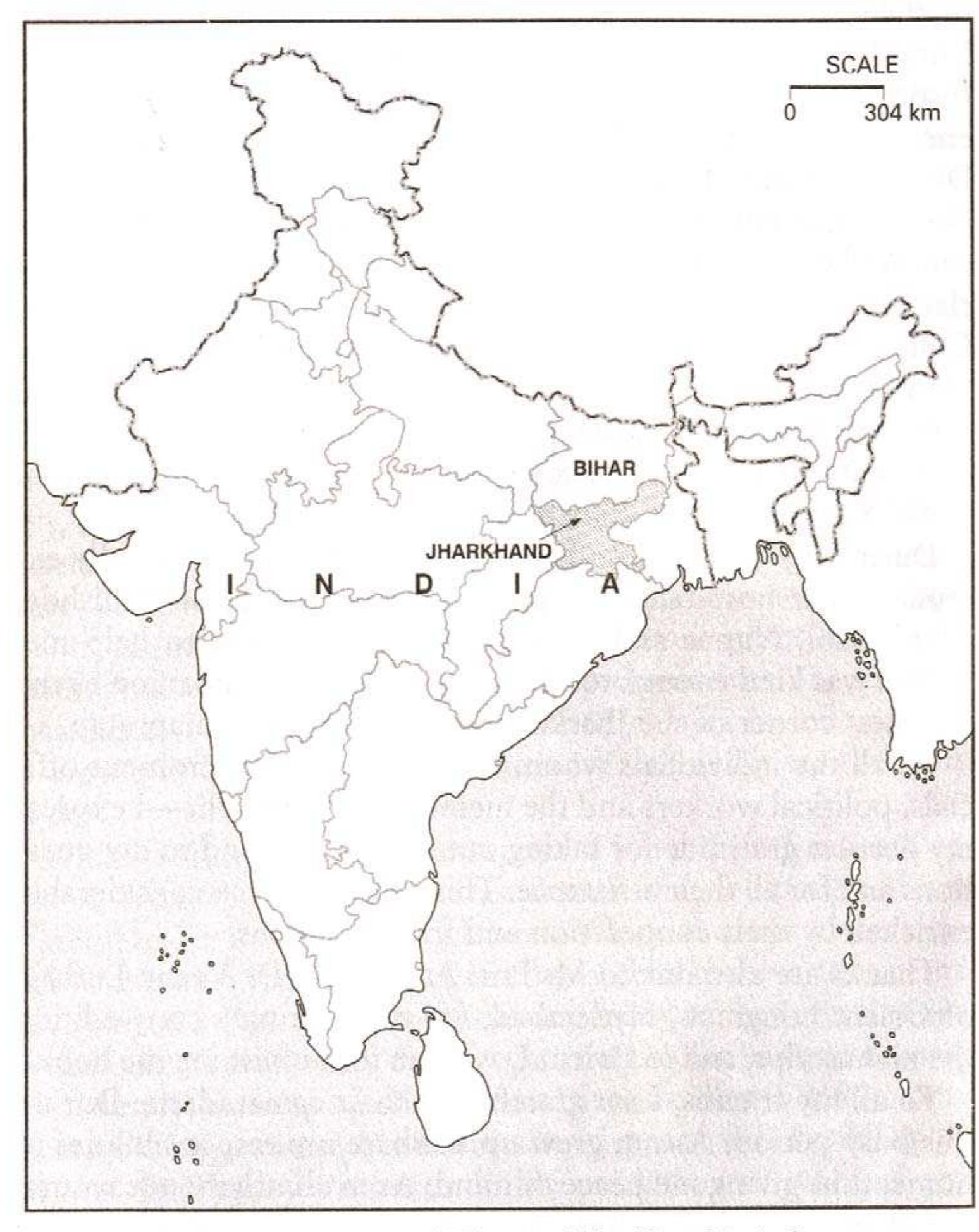 Map of india and j harkhand