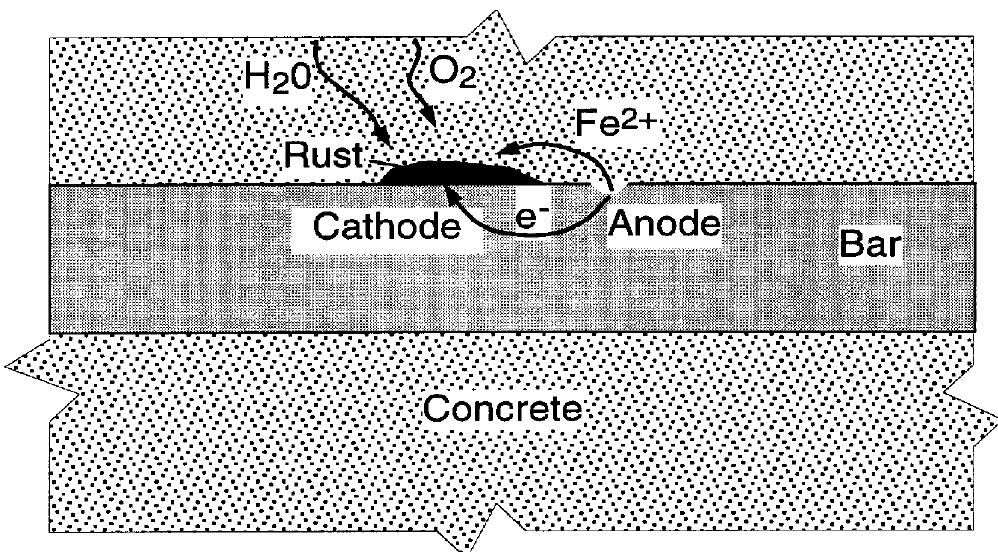 5.6—corrosion of steel bar embedded in concrete (iron is