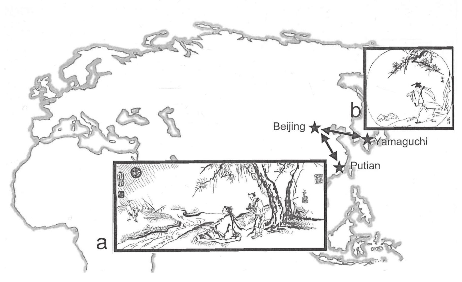 | map of the transmission of painting styles from putian