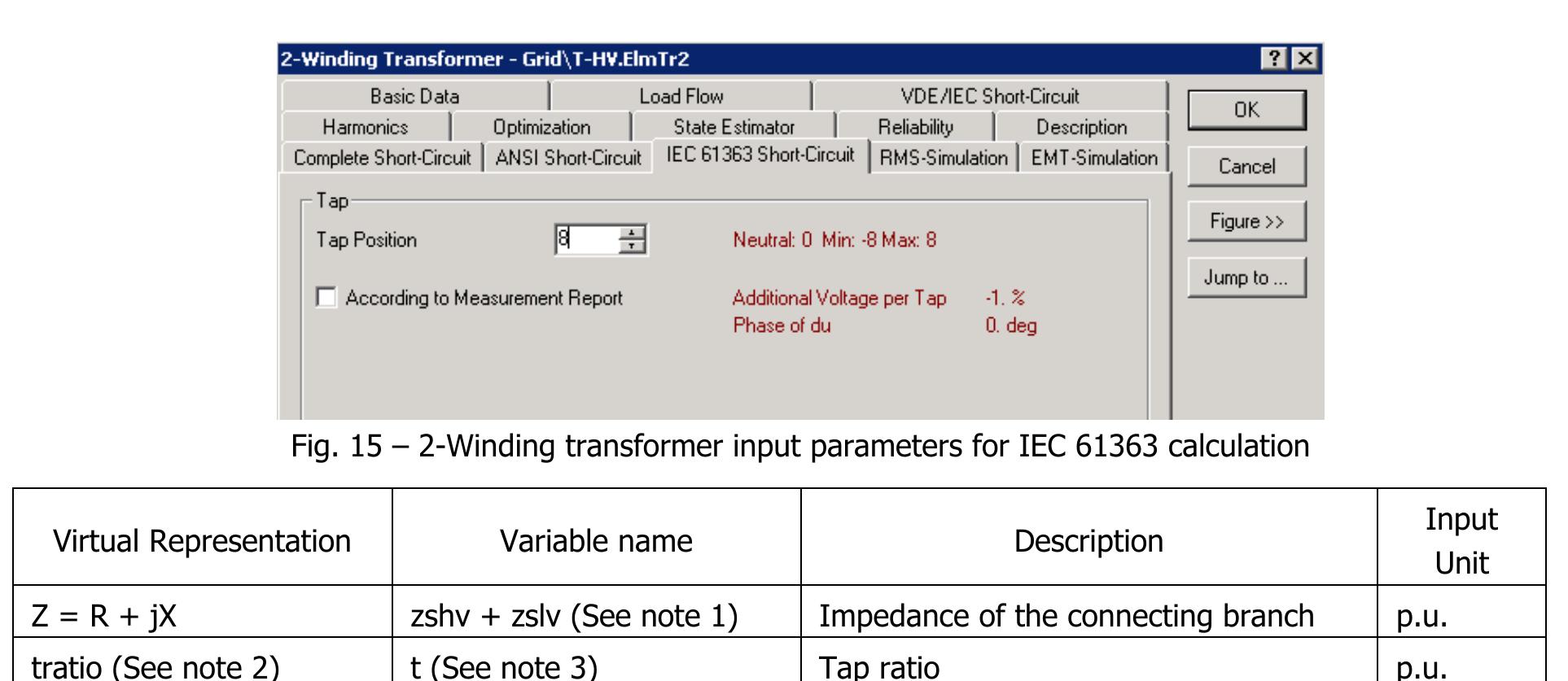 Parameter Mapping For 2 Winding Transformer
