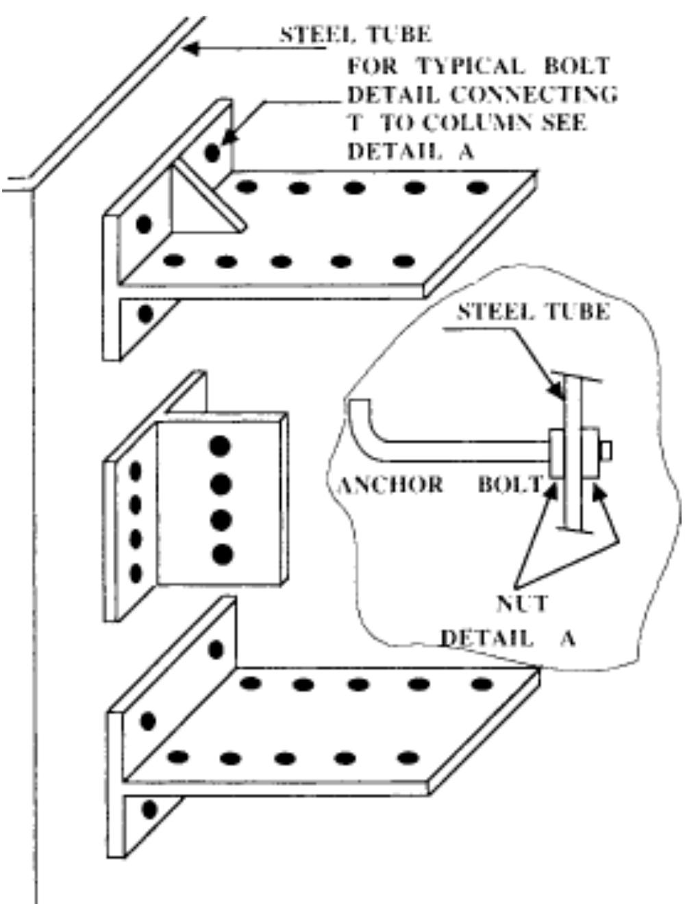 34 connection detail using anchor bolts.
