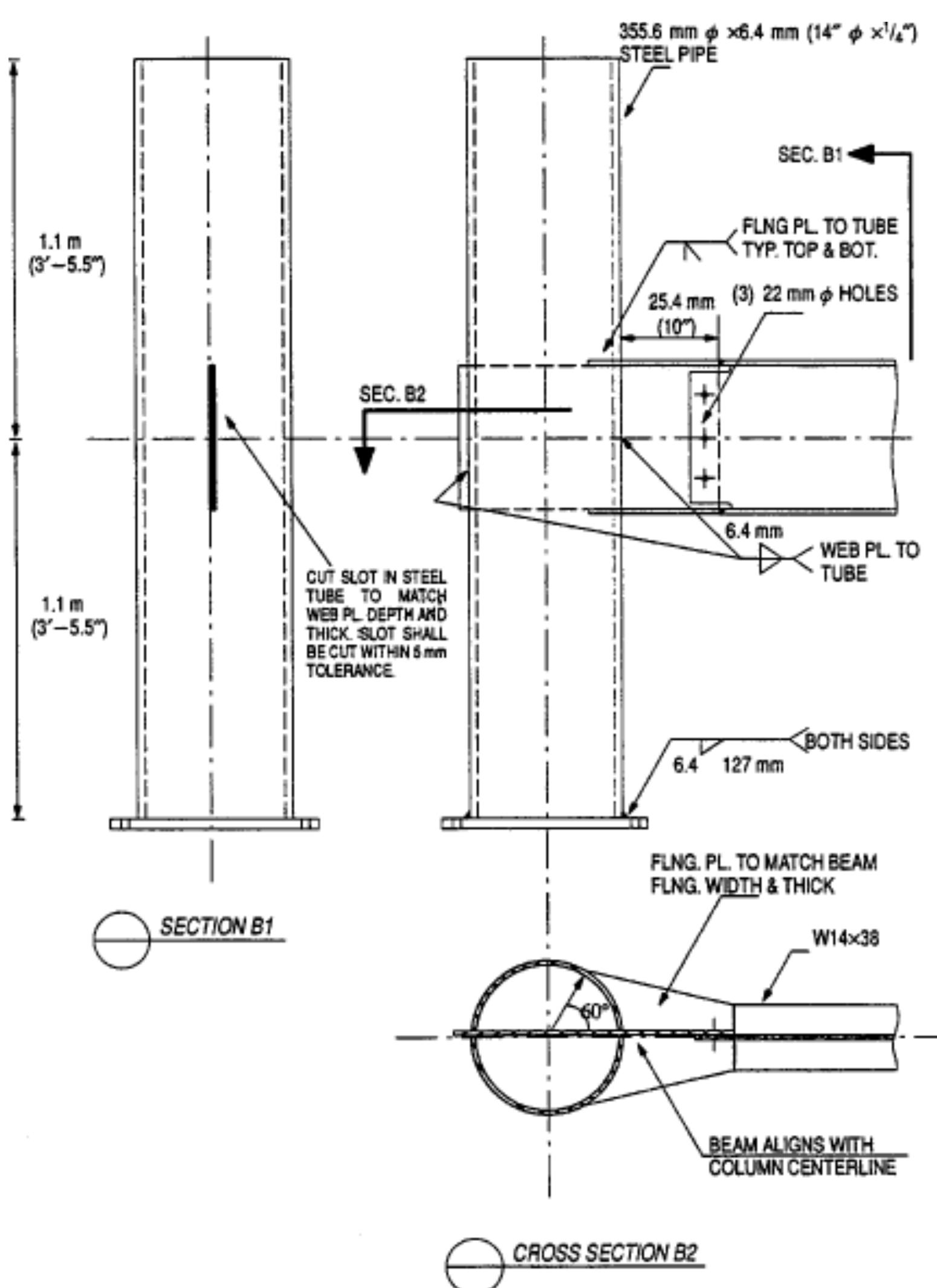 40 simple connection with continuous web plate, type ia