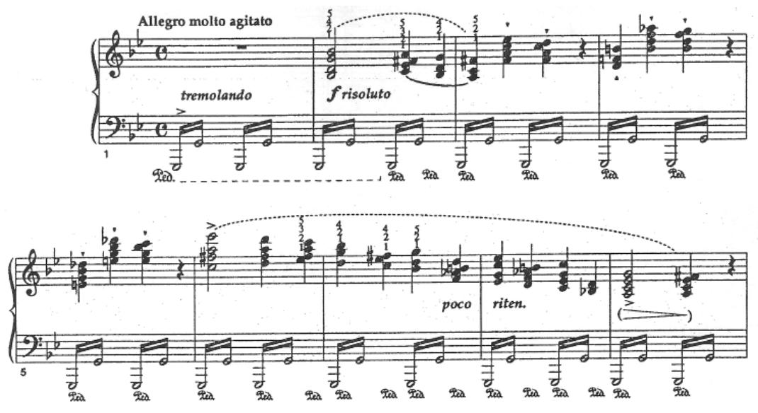 Tonic as shown in example 1. immediately by the