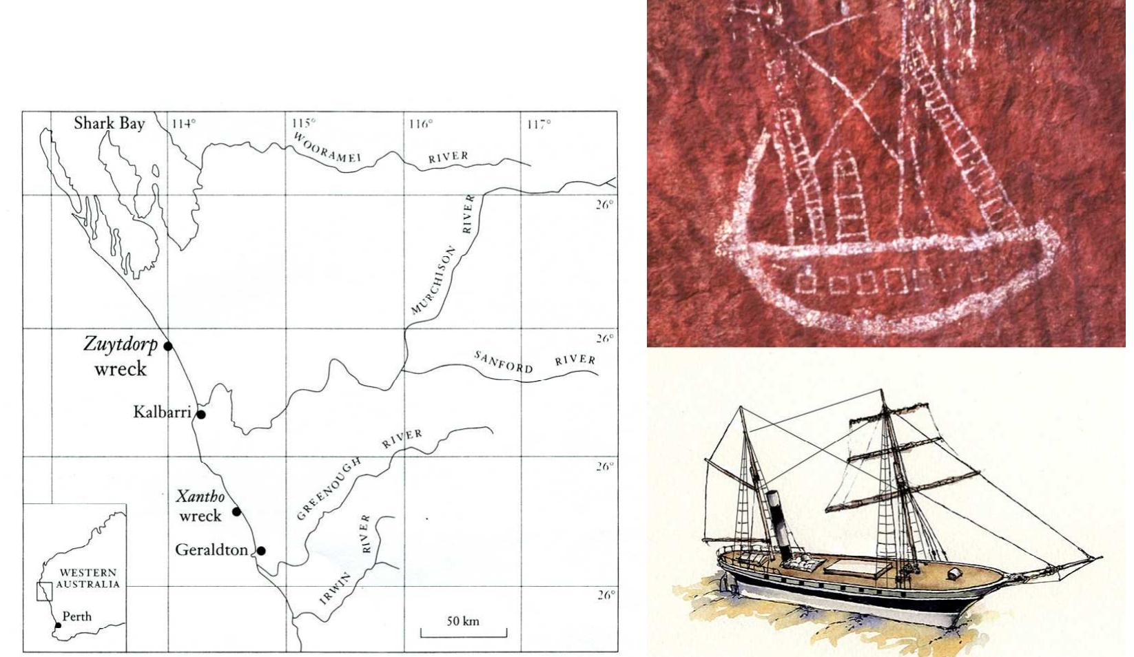 Lhs: a map of the region showing the rivers and location of