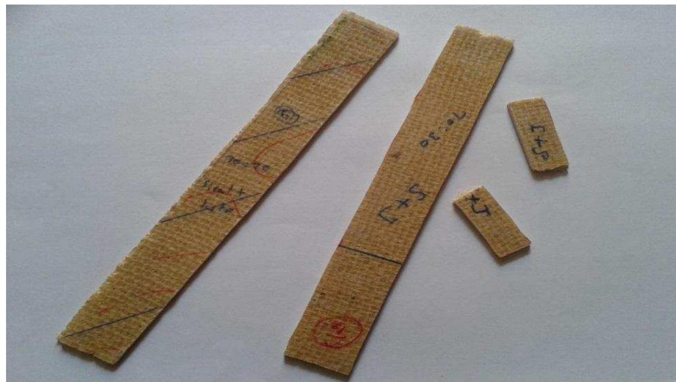 Sample after tensile and impact test tensile and impact