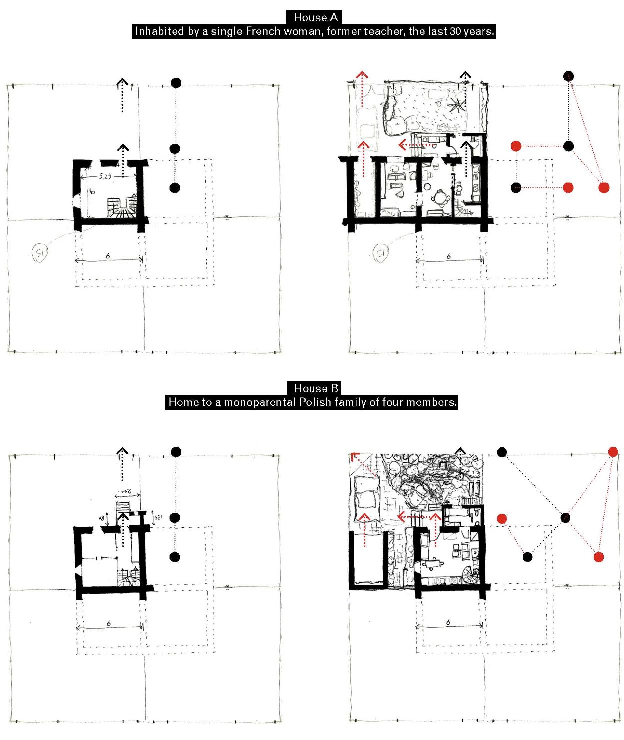 Interface maps of the ground floor plan of two different