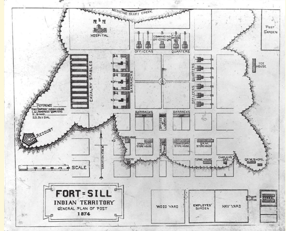 Illus. 8: plan of fort sill in 1874. courtesy fort sill