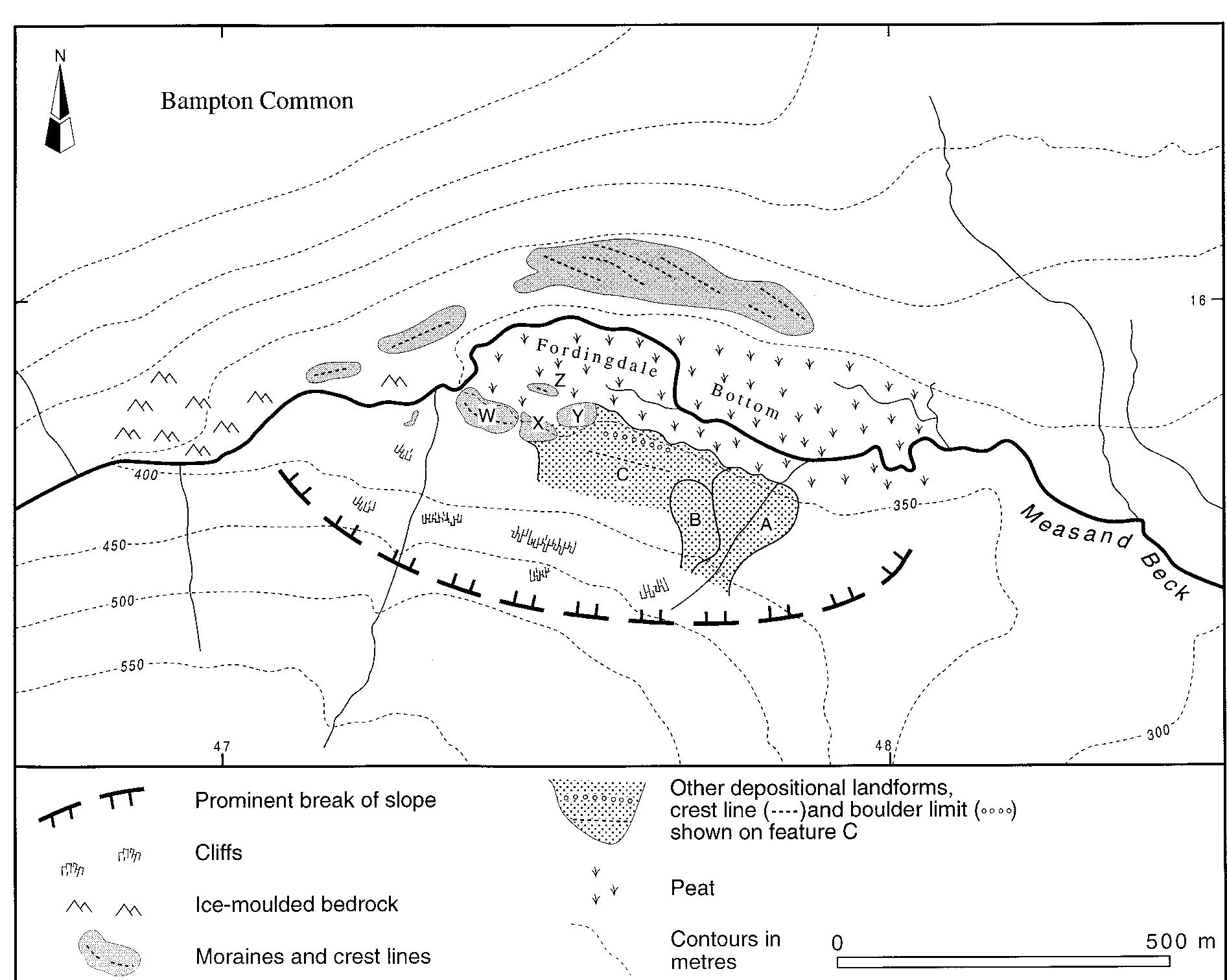 The erosional and depositional landforms of lower
