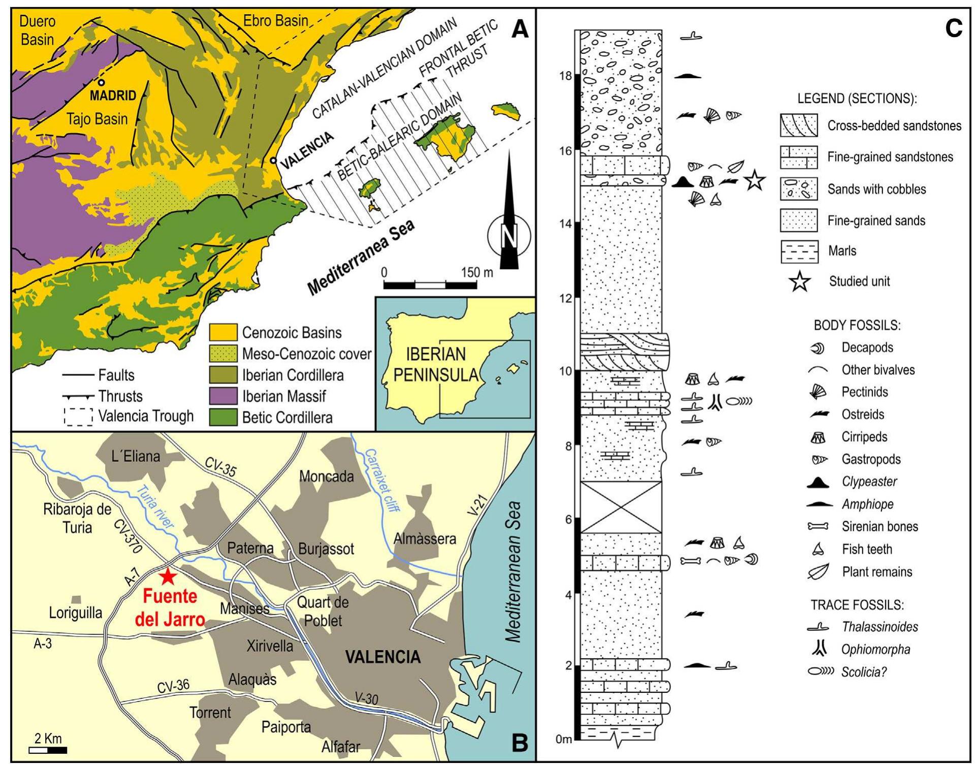 Geographical and geological setting. a. geological map of