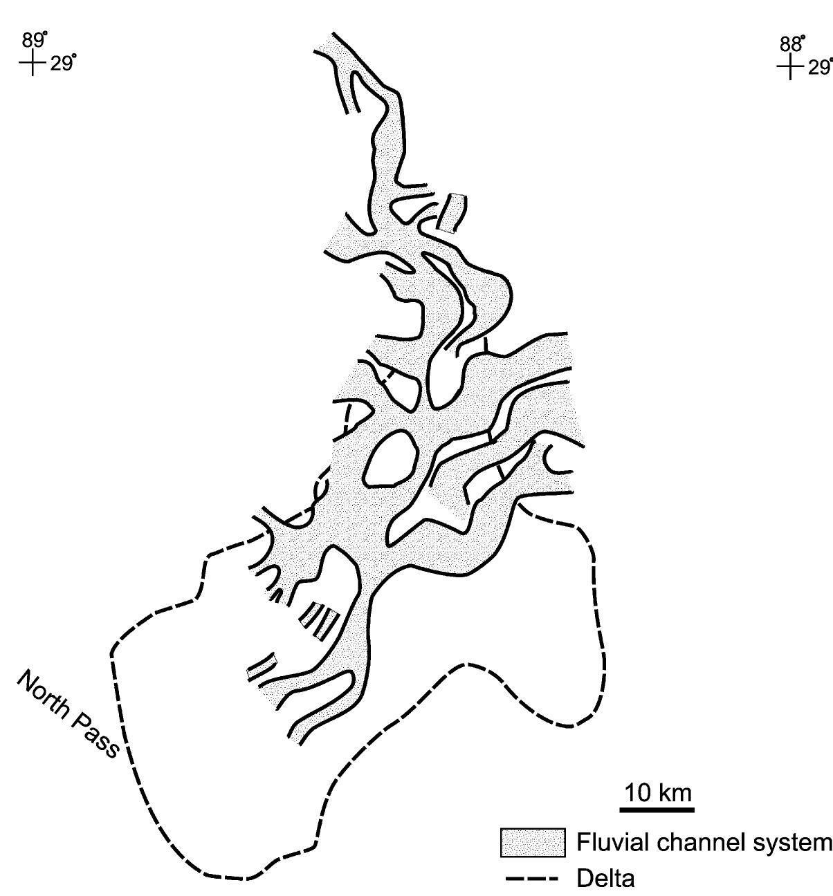Geometry of fluvial channel system associated with late