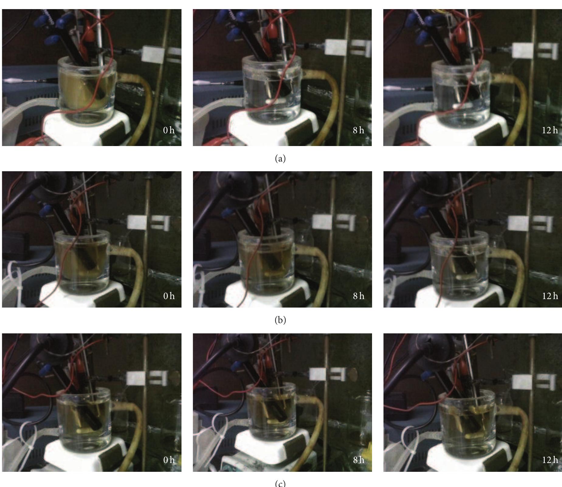 Ficure 8: images of electrolysis of spent caustic