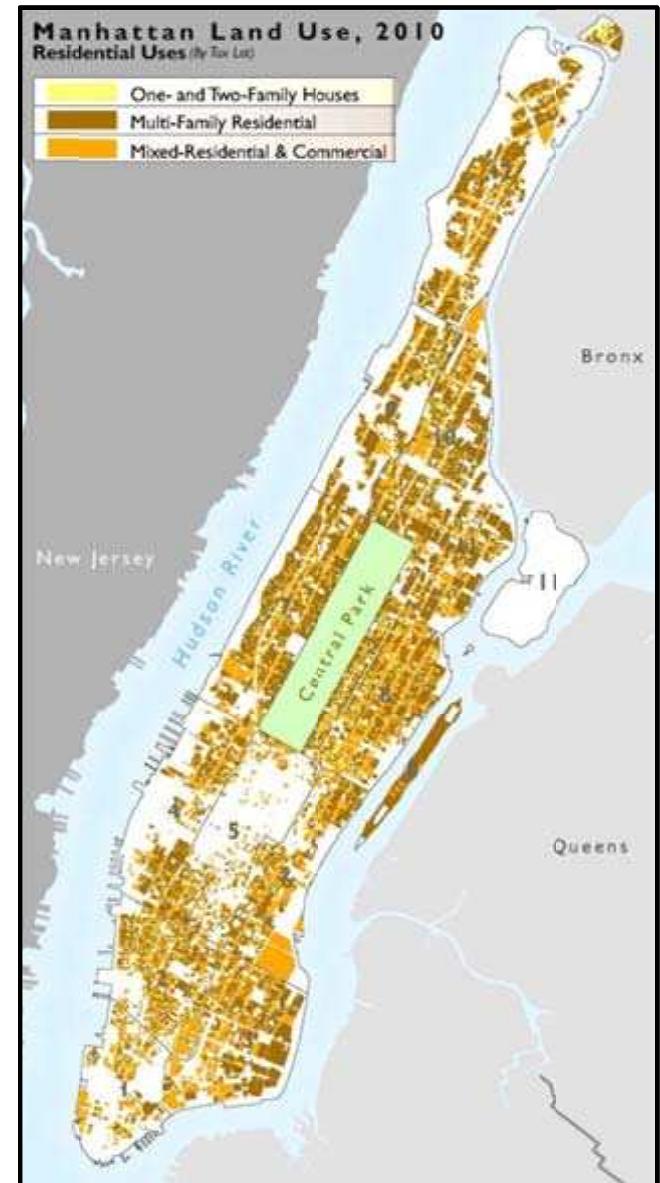 Manhattan’s map of residential land uses.'° figure 7: