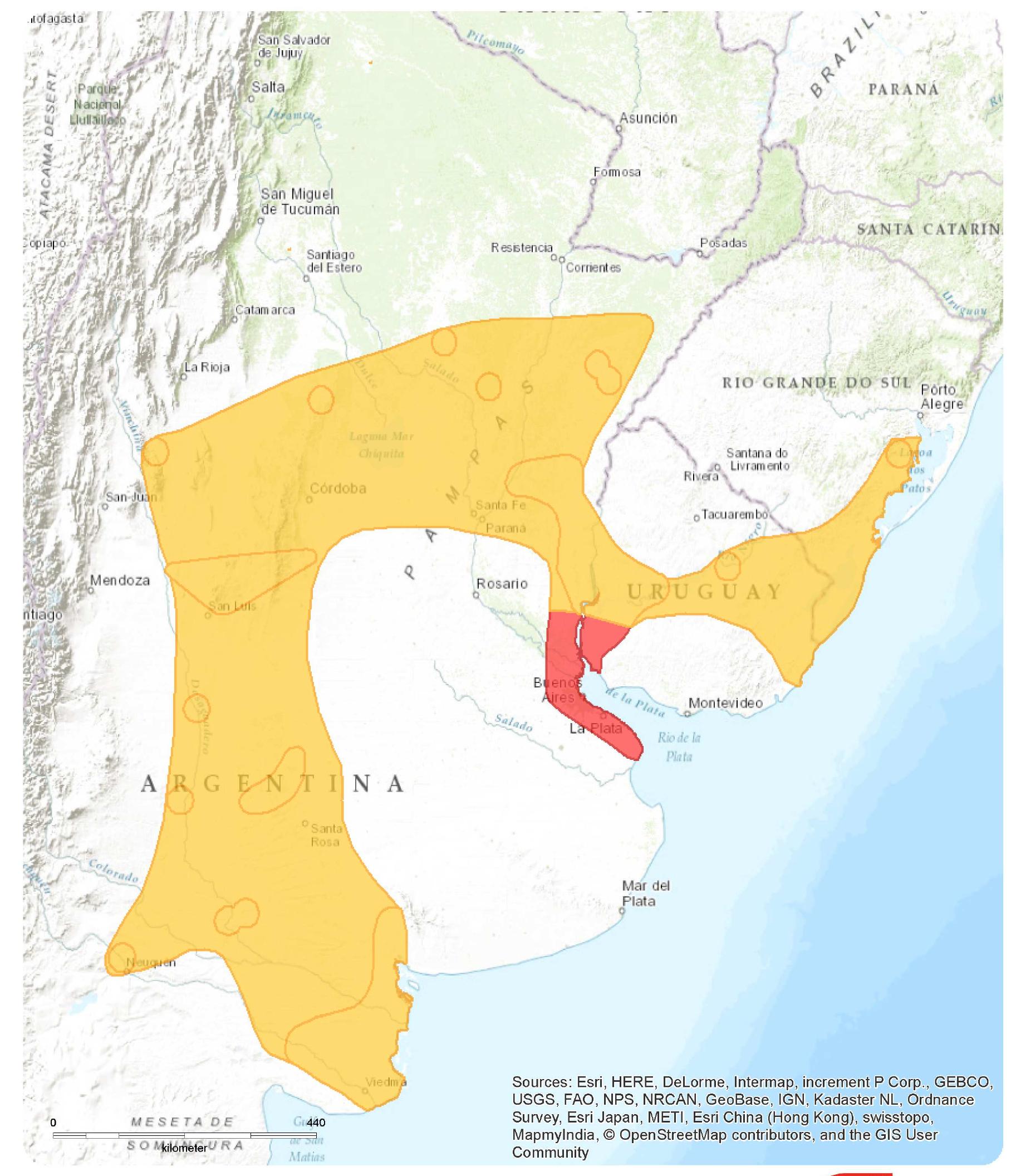 Distribution map the boundaries and names shown and the