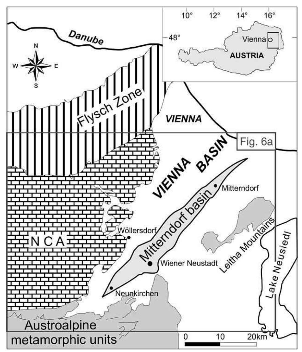 '7: schematic geological map of the vienna basin, the