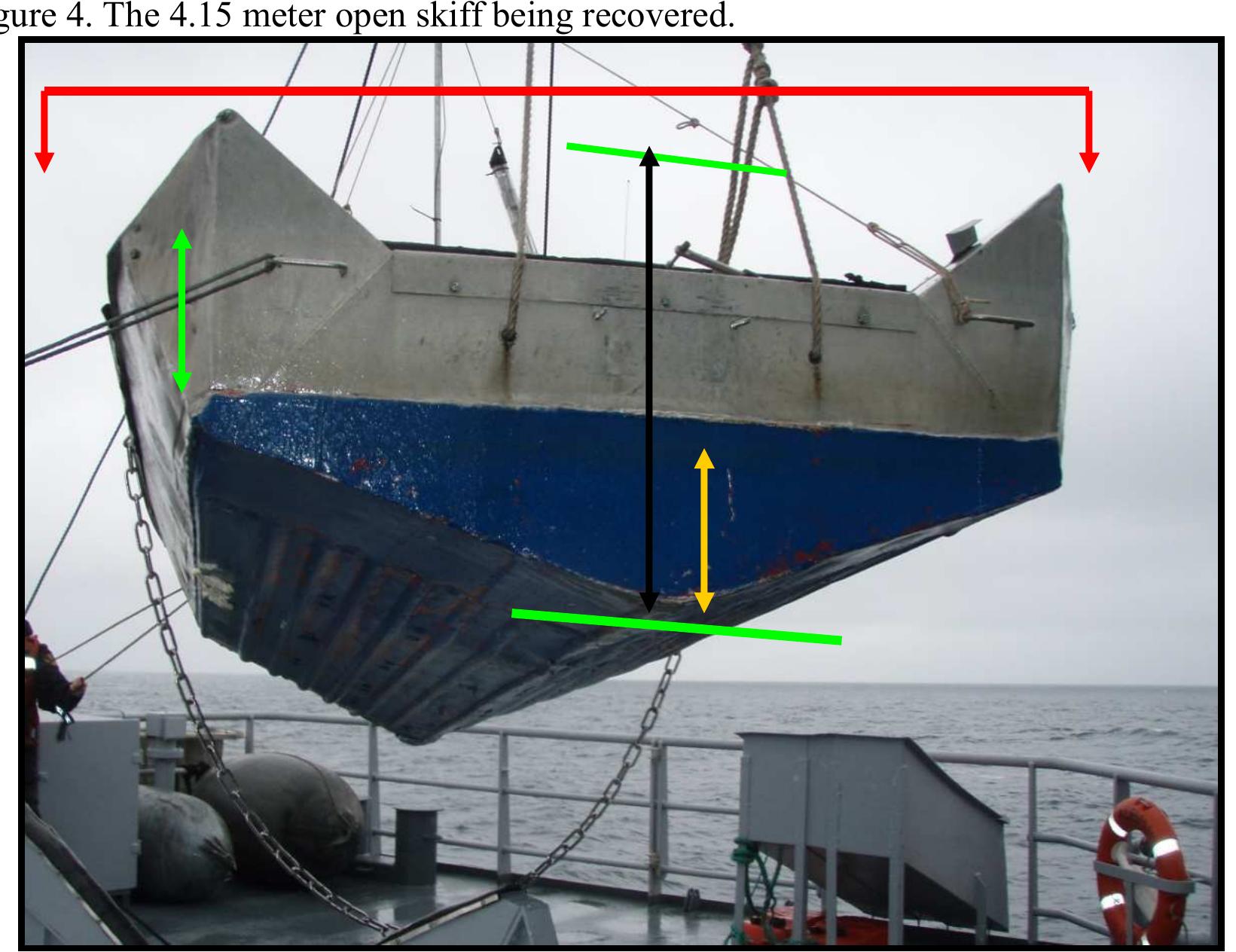 The stern of the 4.15 meter long boat, the beam is 1.70