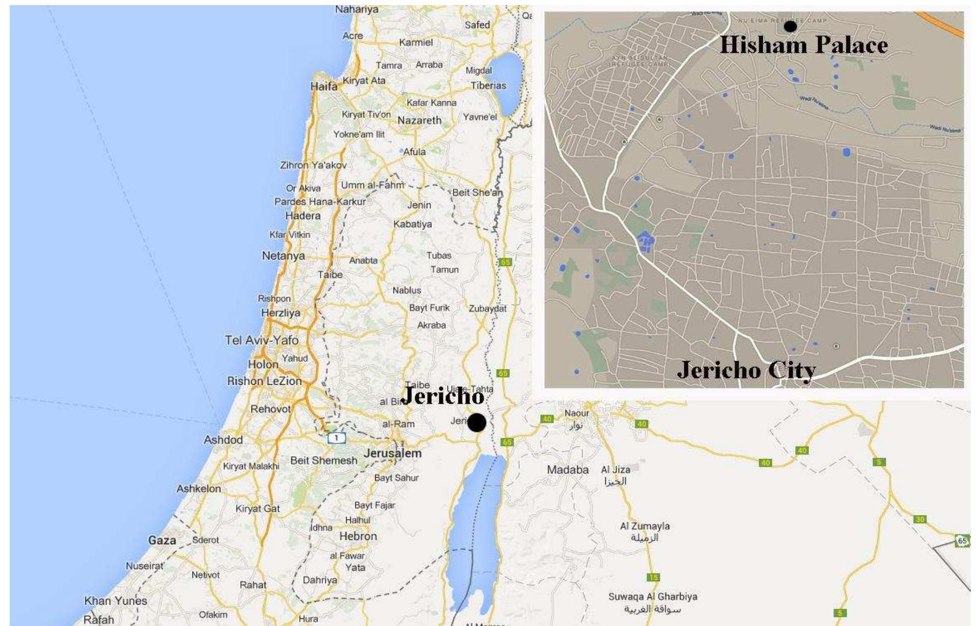 1. map showing the location of jericho and hisham palace