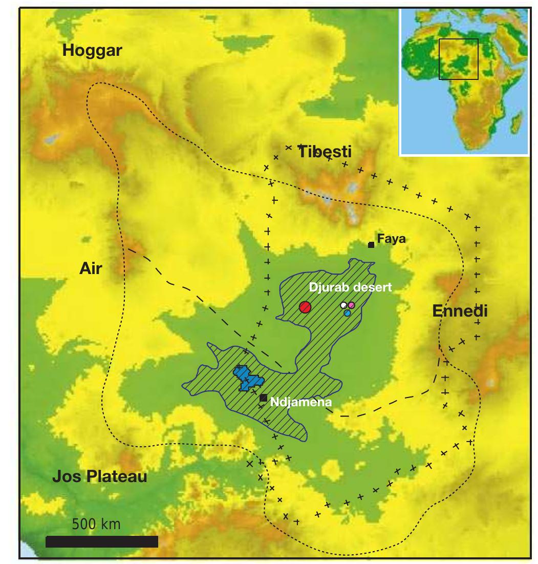 Map of the chad basin showing the location of the