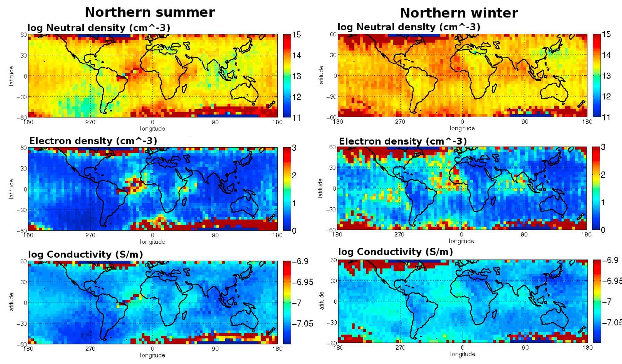 Maps of neutral density, electron density, and conductivity