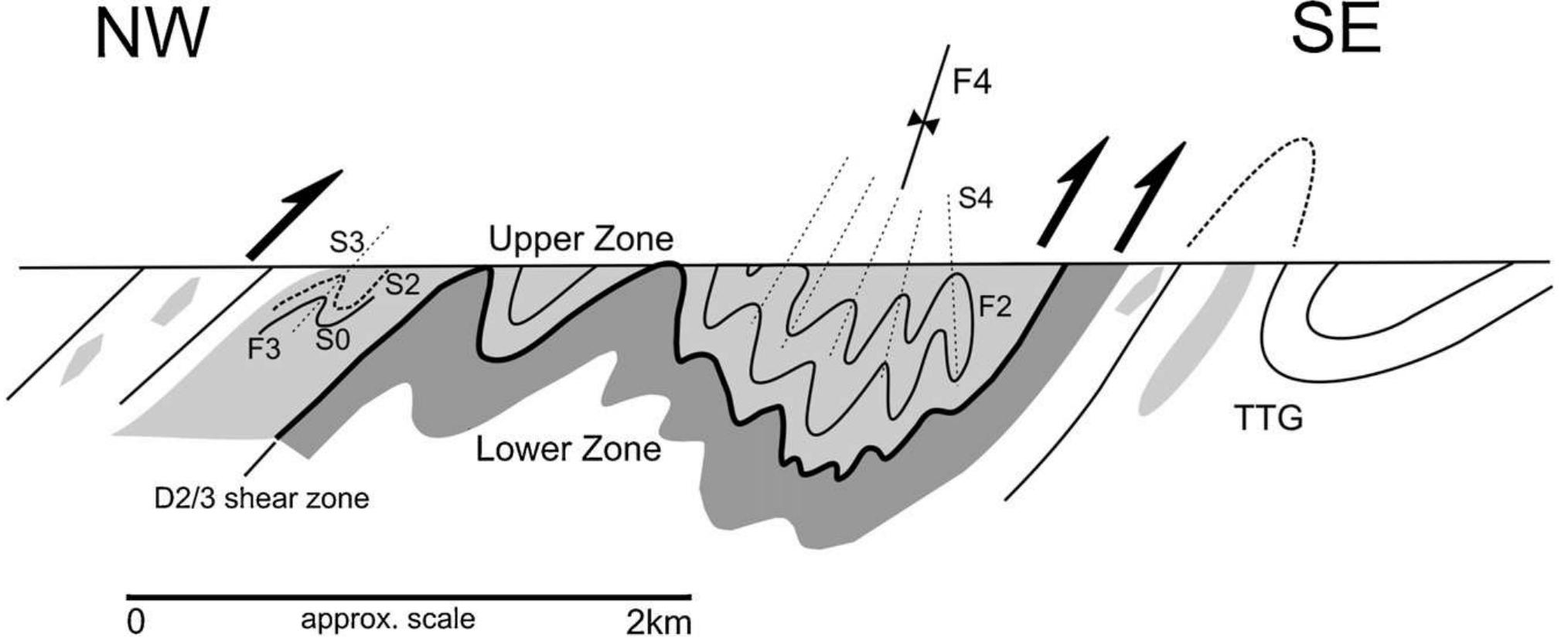 Simplified cross-section through the central parts of the