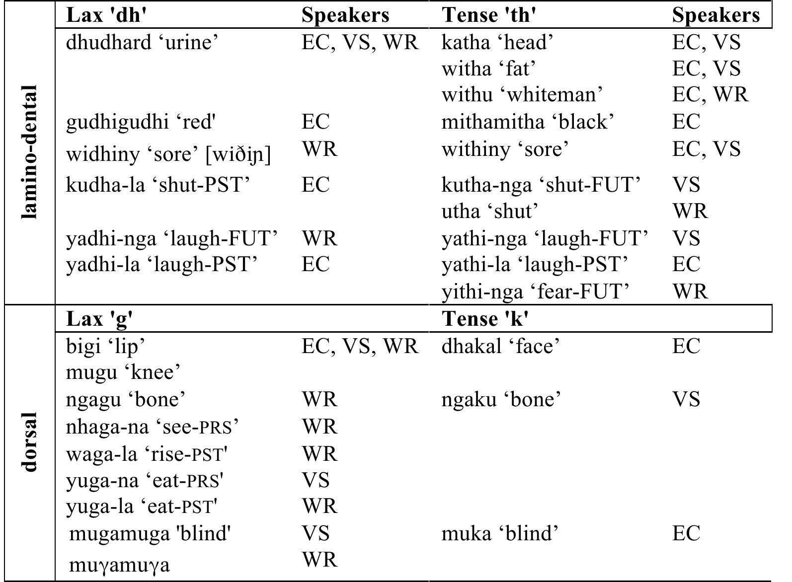Lax versus tense stopped contrasts this tense/lax or