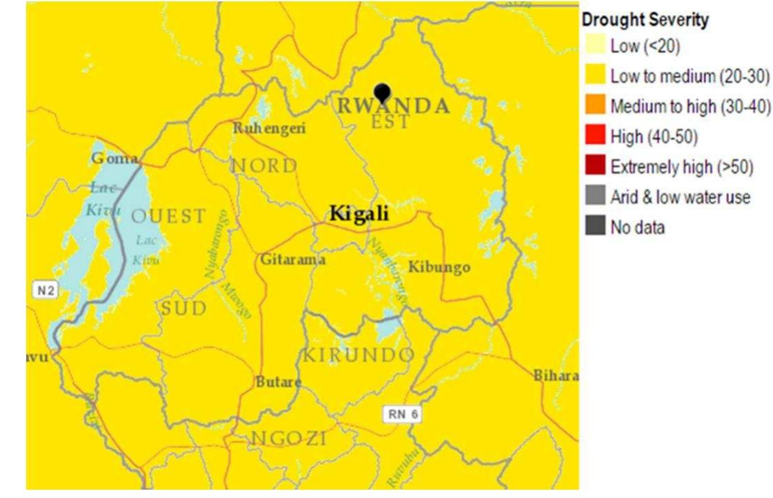 Drought severity map of rwanda. in figure 29, the drought