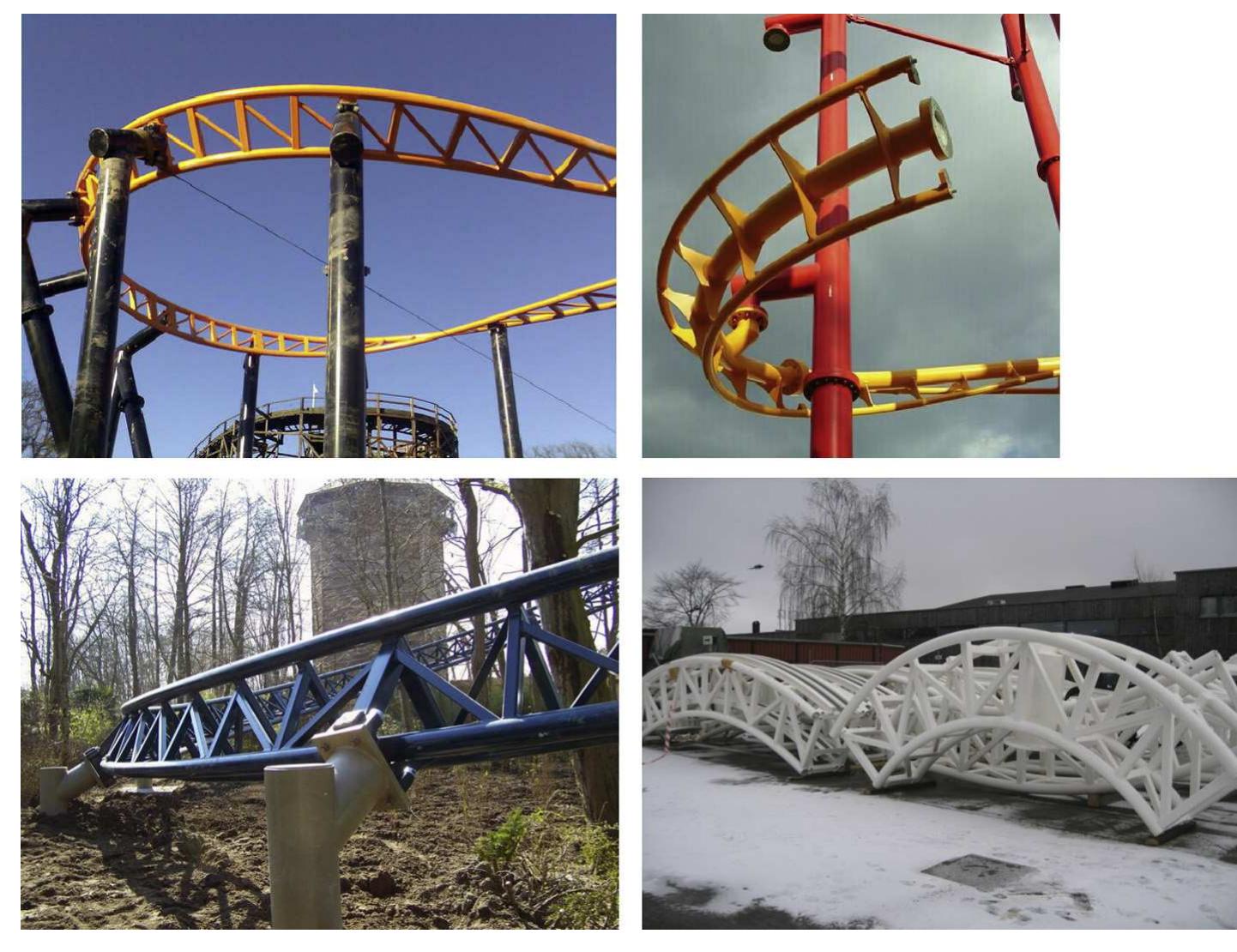 Example of rail typologies. clockwise from top: two pipes,