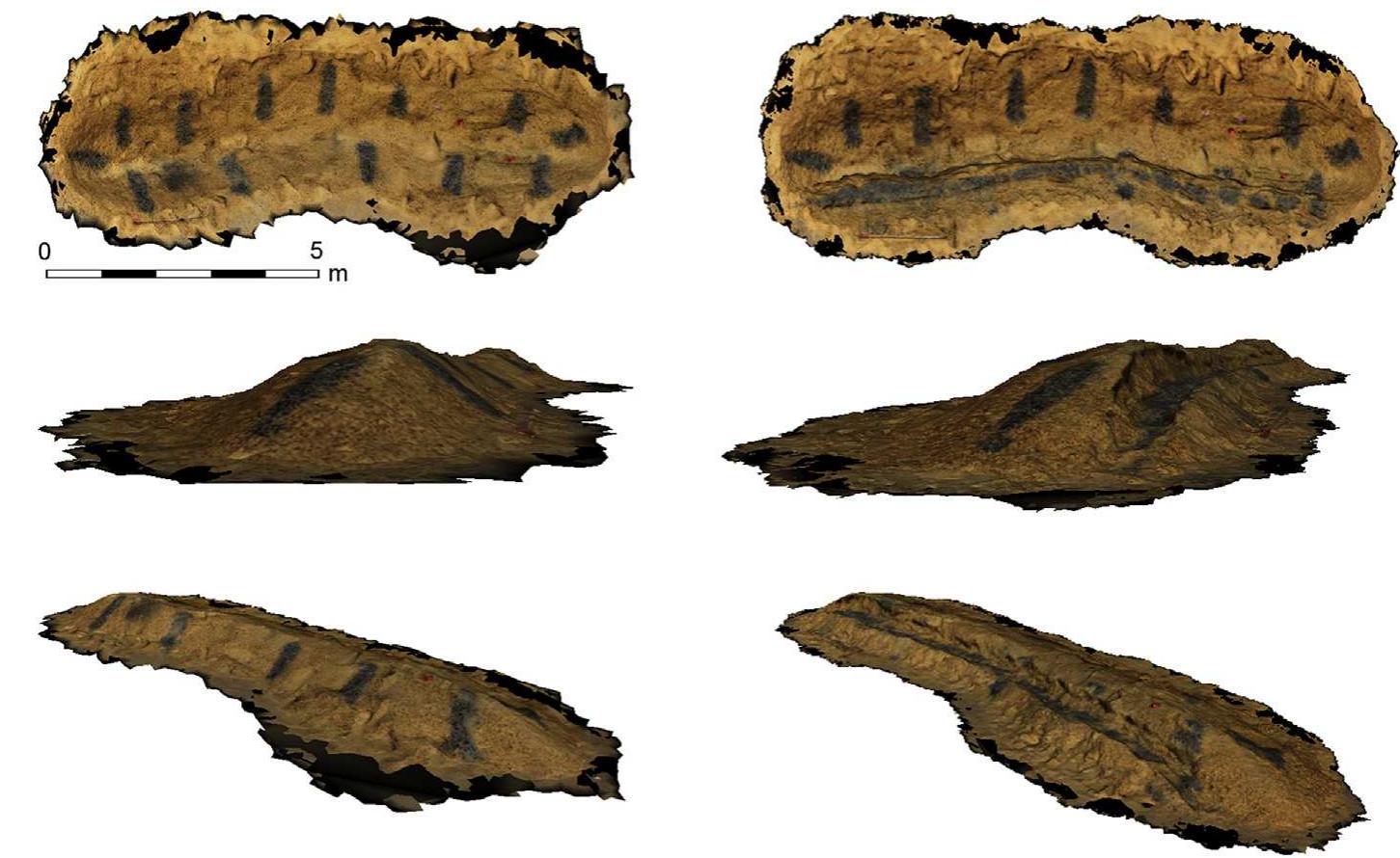 Figure showing erosion over time. left shows unmodified and