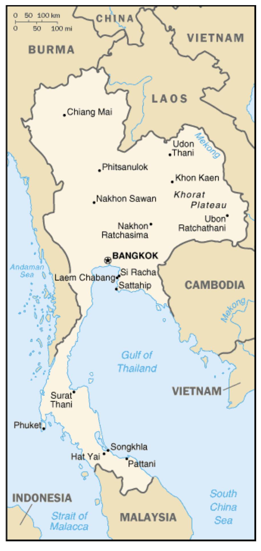 Map of thailand implicated in the “phua farang” phenomenon