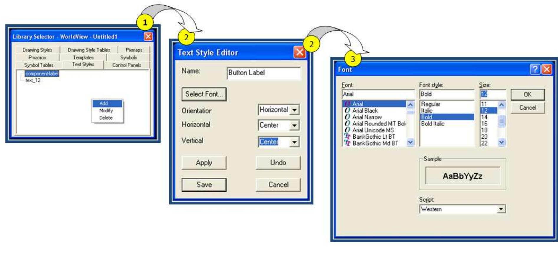 -7 procedure for creating different text styles in order to