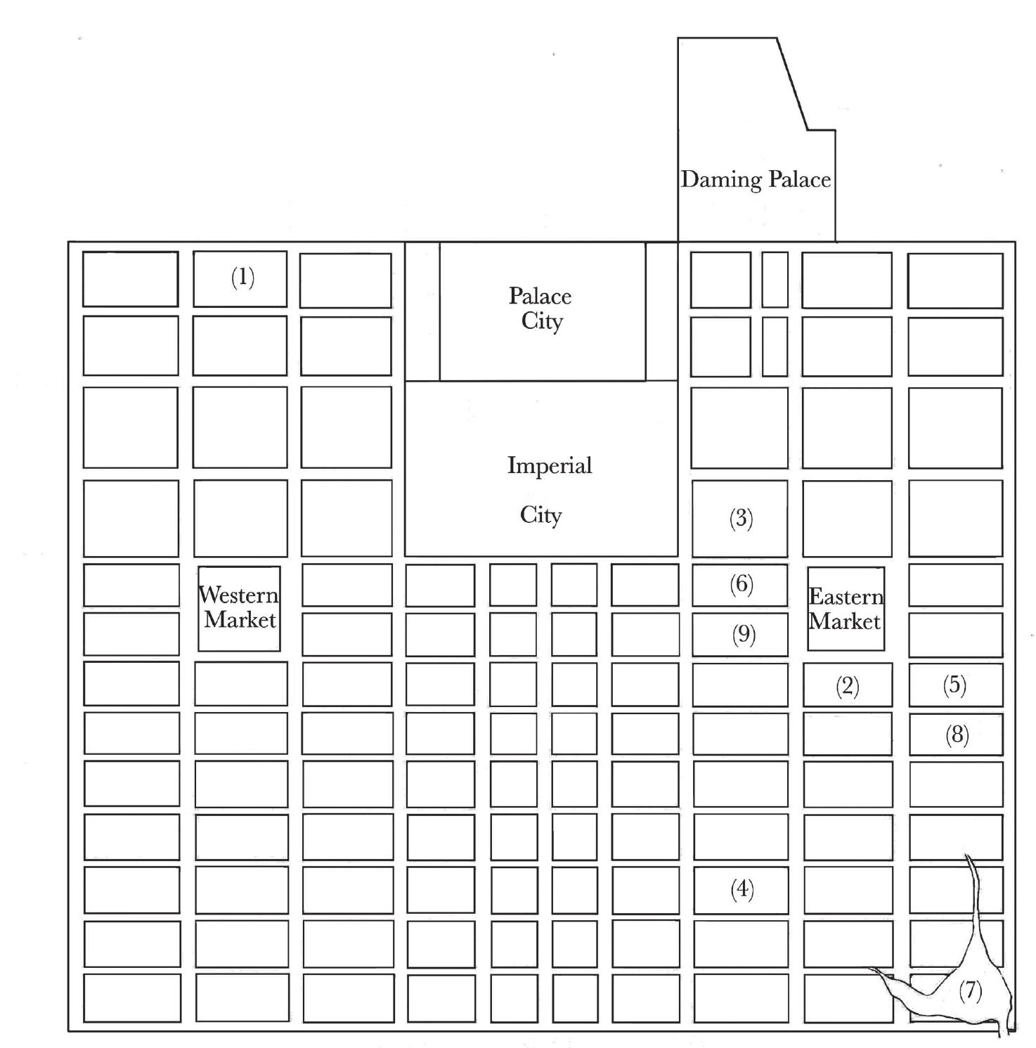 A modern reconstruction of the layout of chang’an. (based on
