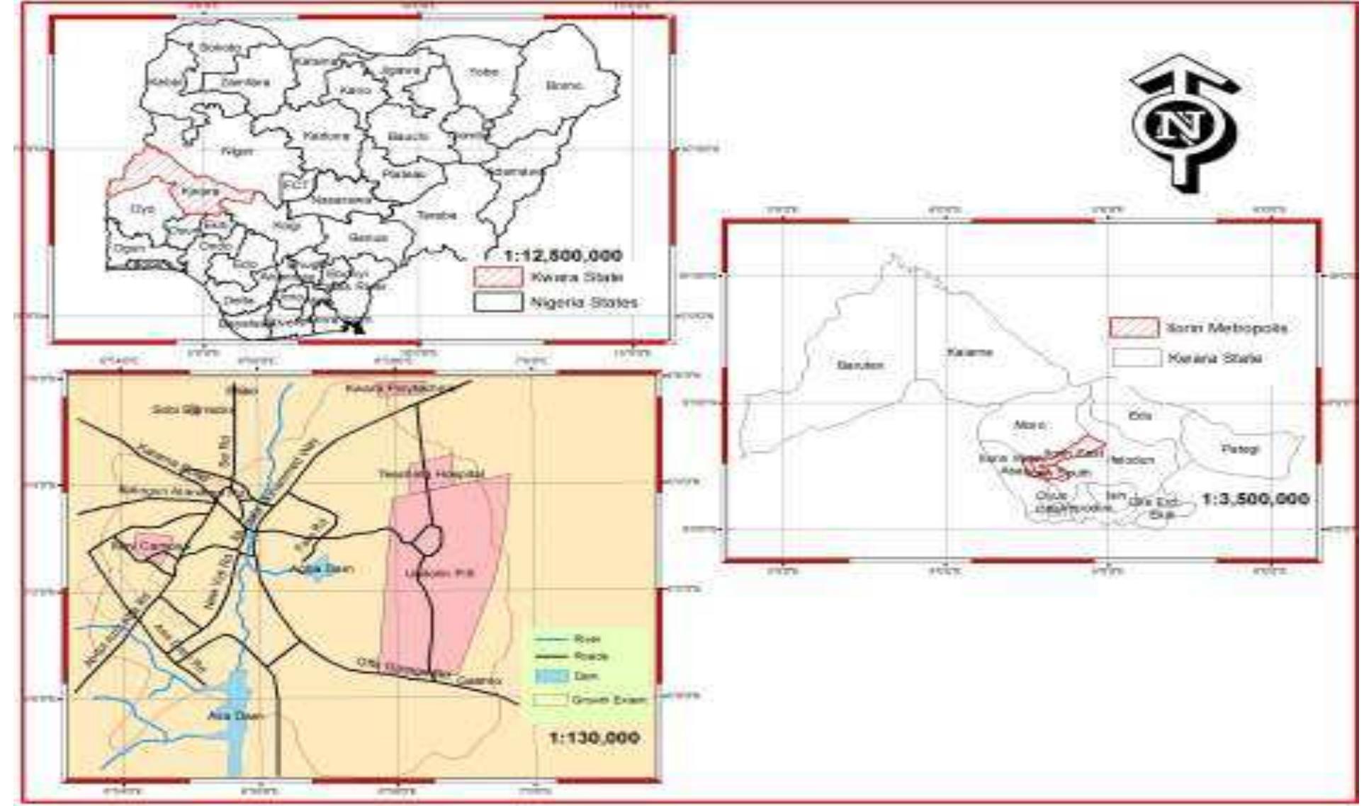 Map of nigeria showing kwara state and ilorin city