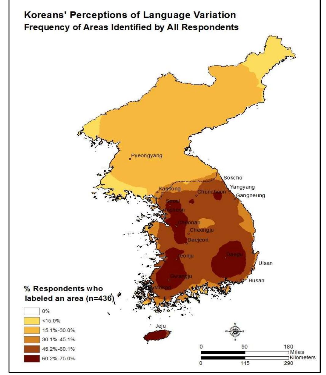 Composite map showing the most salient dialect areas for all