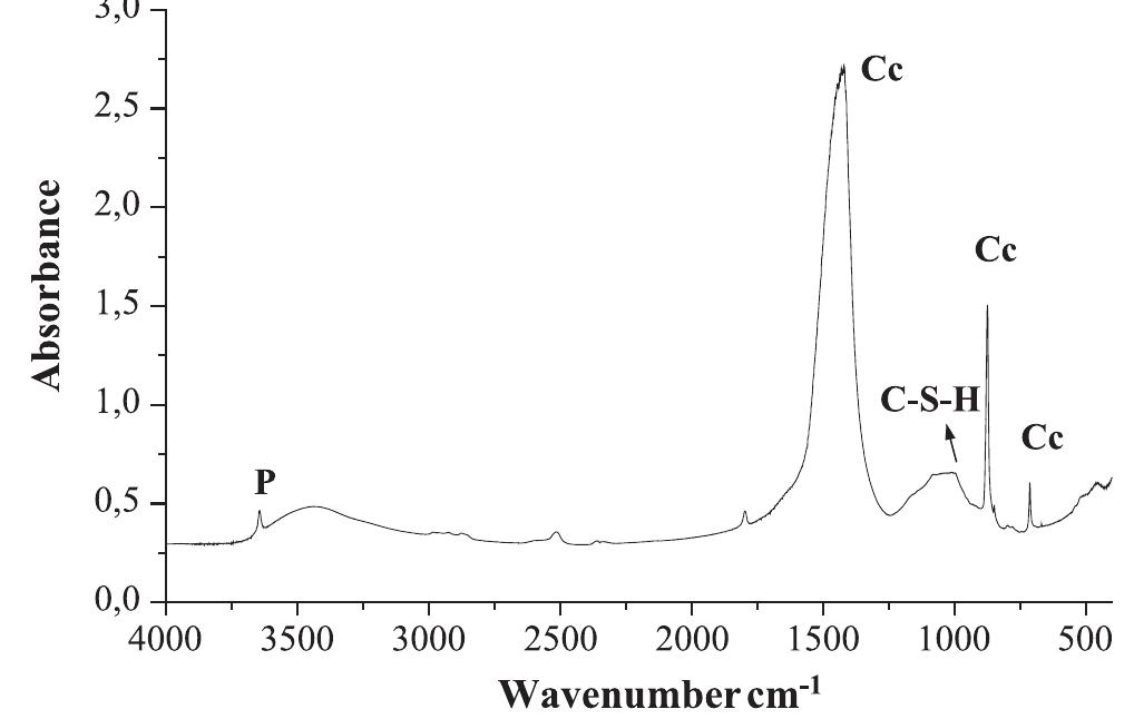 Infrared spectrum of the repair mortar after a 3-year