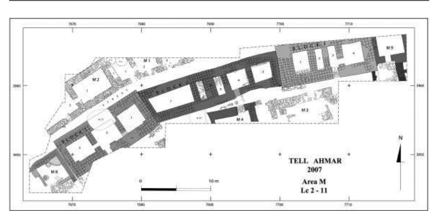 Plan of the middle bronze age building excavated on the tell