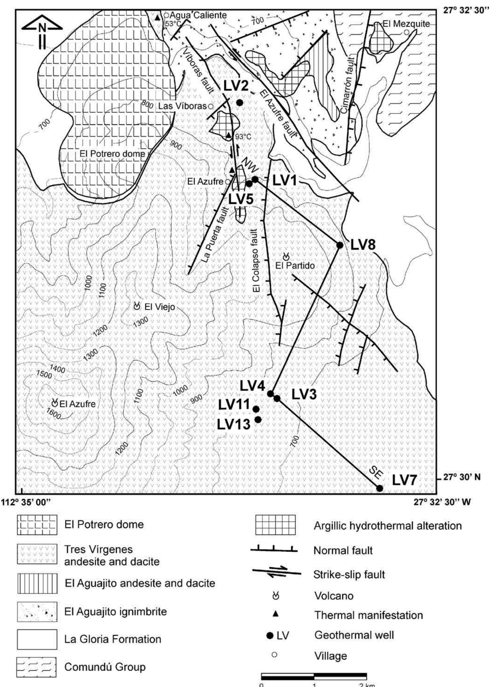 Simplified geological map of the las tres virgenes