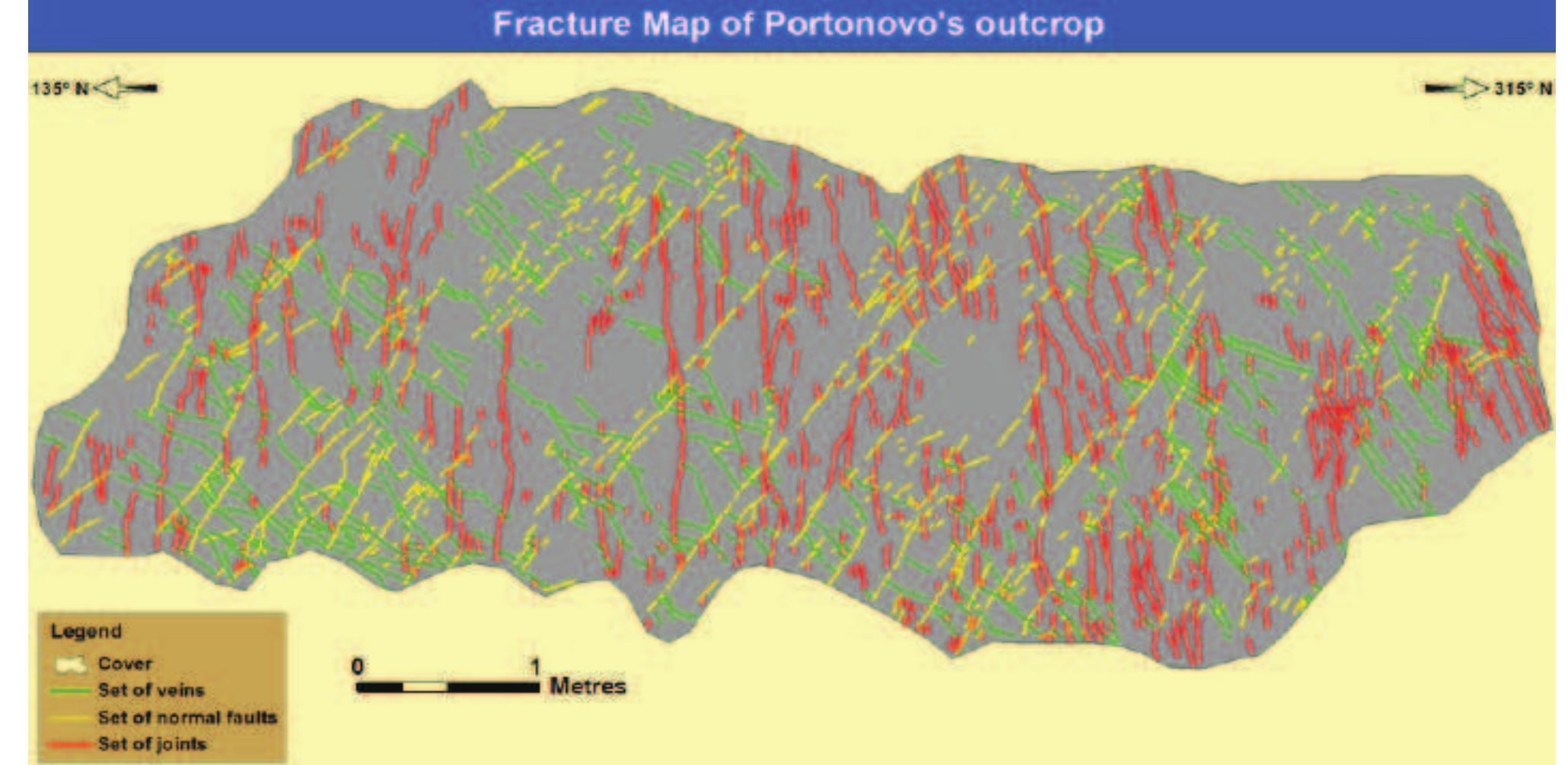 original fracture map of fractured carbonate outcrop