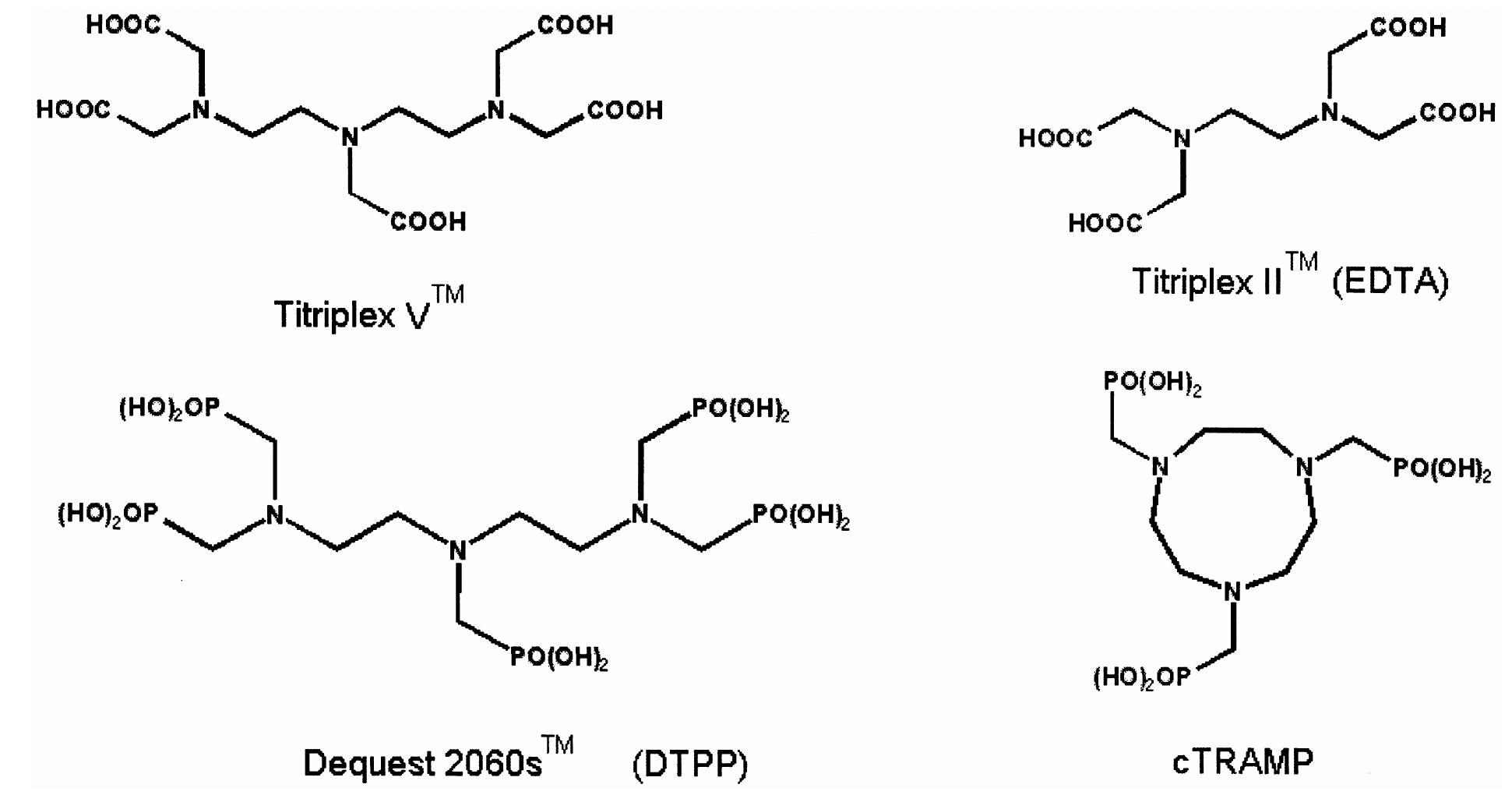 Structural formula of chelating agents under investigation.