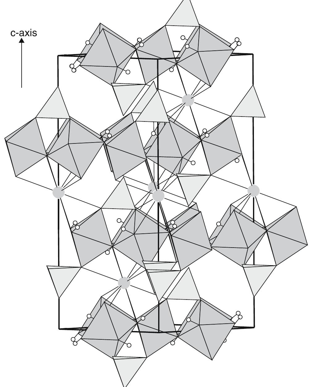 A schematic drawing of the structure of alunite. light gray
