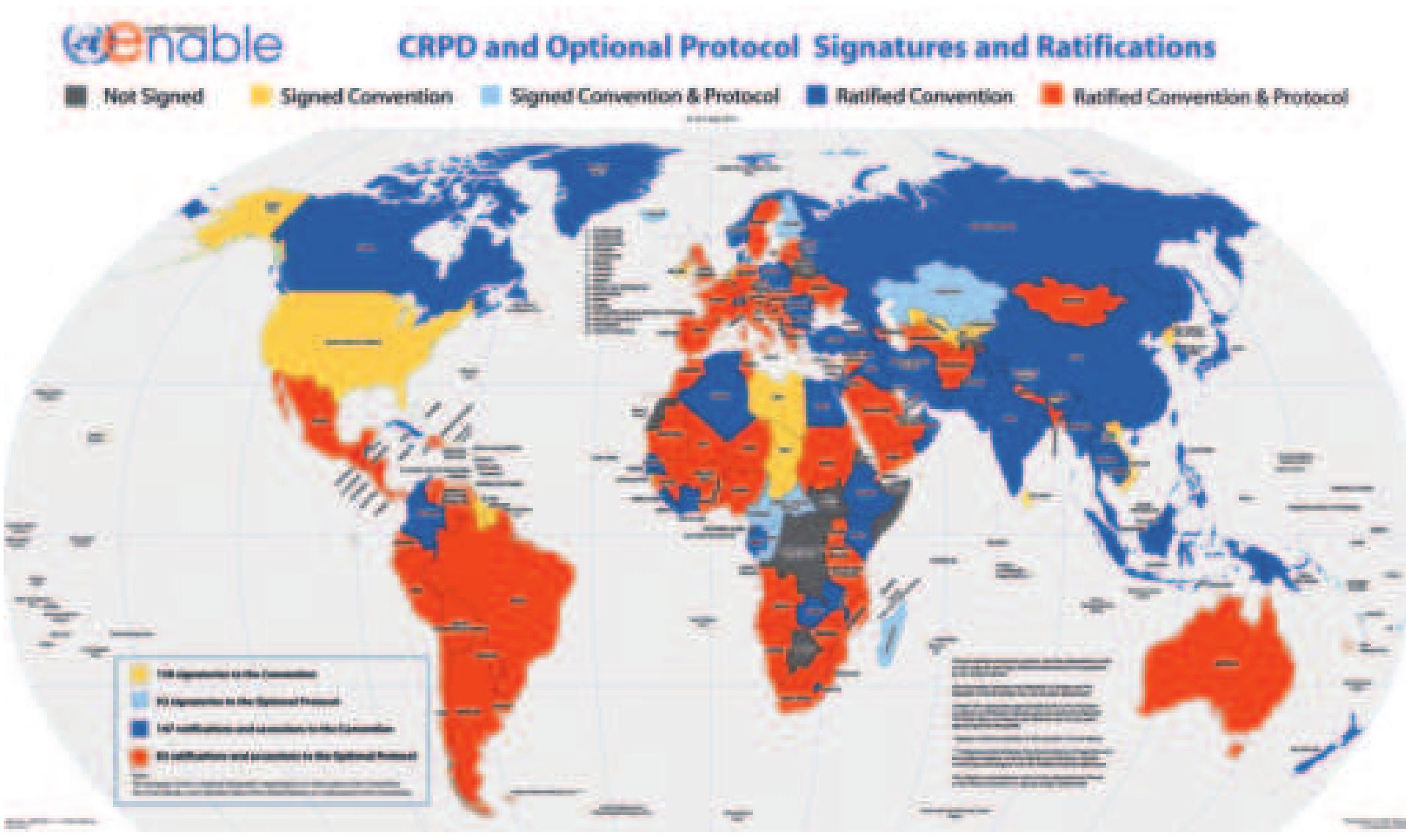 Crpd and optional protocol signatures and ratifications, map