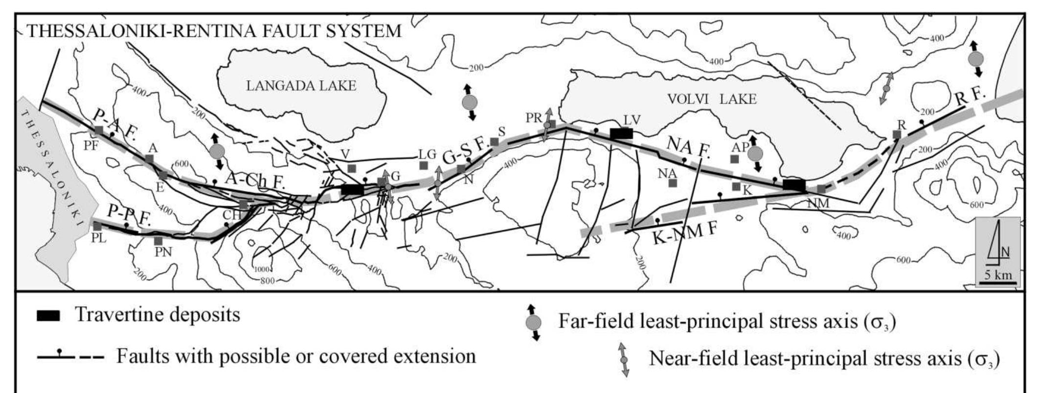 General map of the thessaloniki—rentina fault system (trfs)
