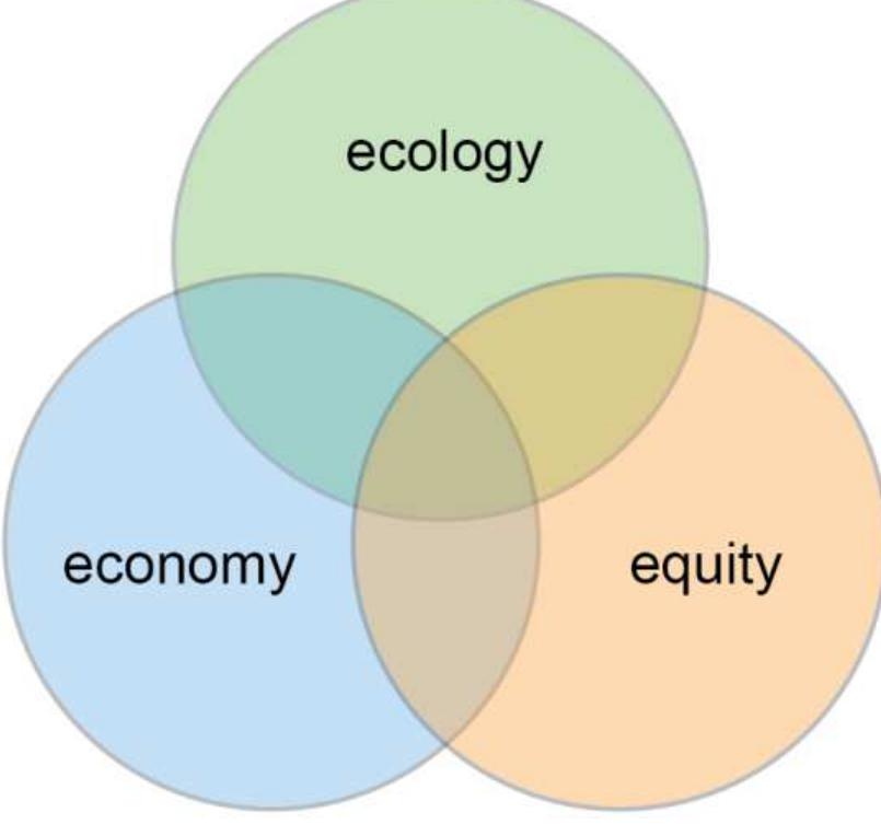 Venn diagram of sustainability.
