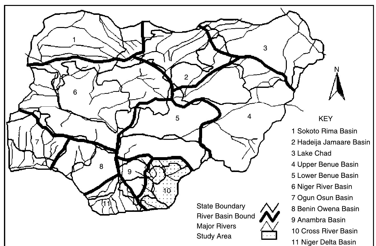 Map of nigeria showing the cross river basin