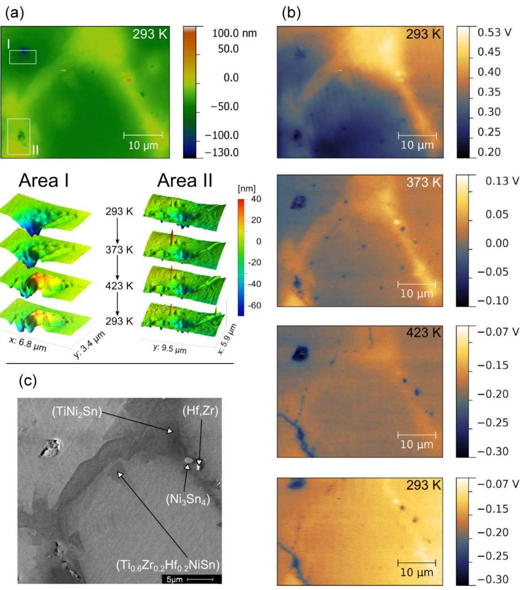 Jn situ afm-skpfm images showing the initial topography of