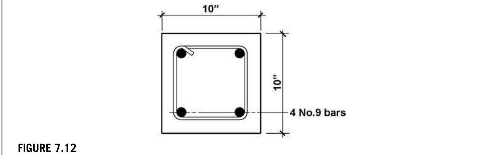Column cross section for example 7.5 solution overview