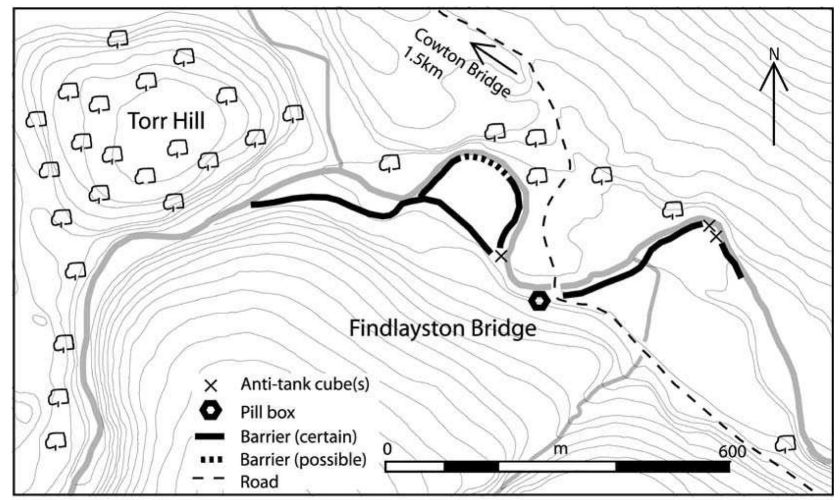 Illus 18 map of findlaystone complex the bank resumes 150m