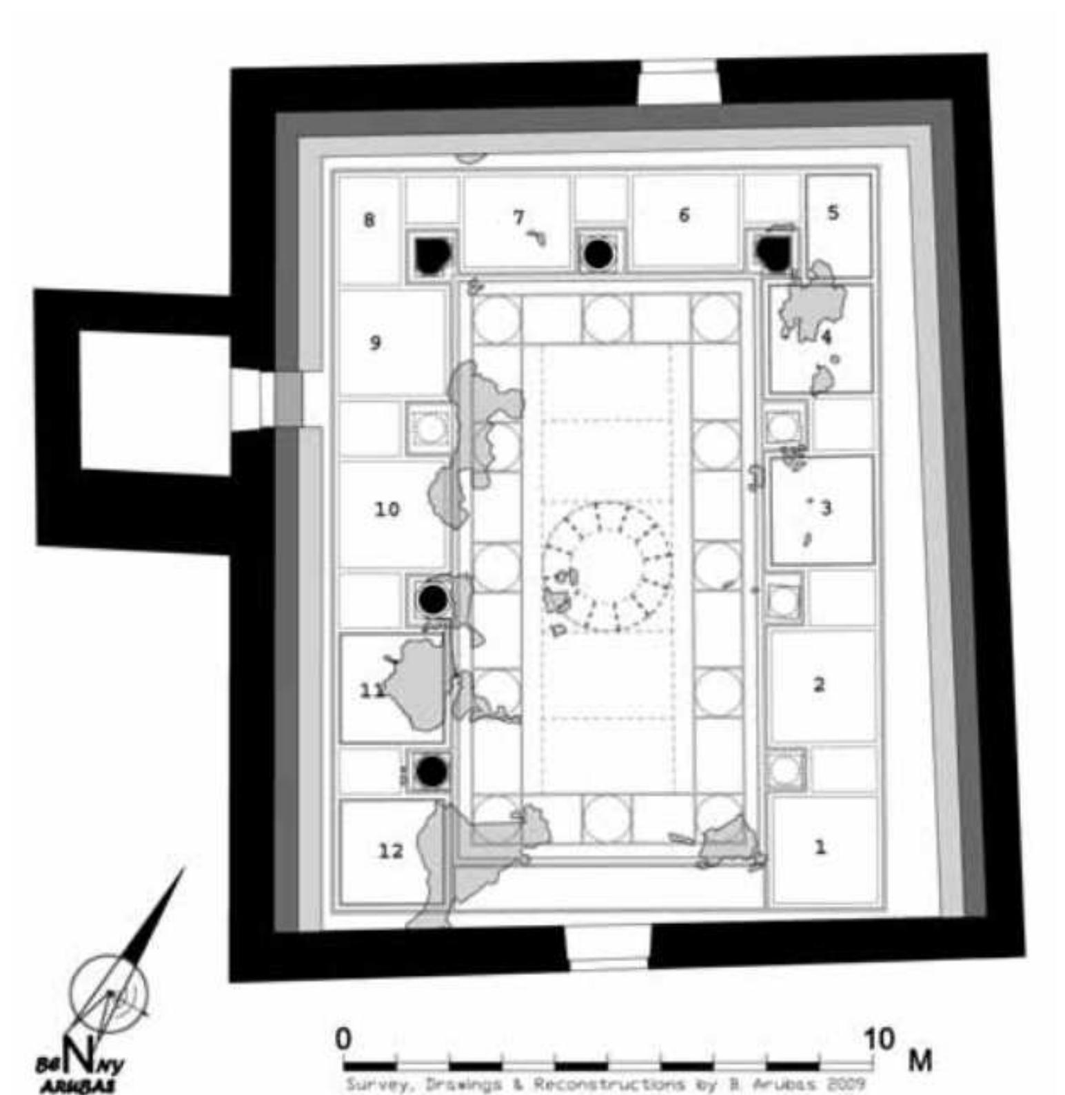 The synagogue of khirbet wadi hamam, floor plan with