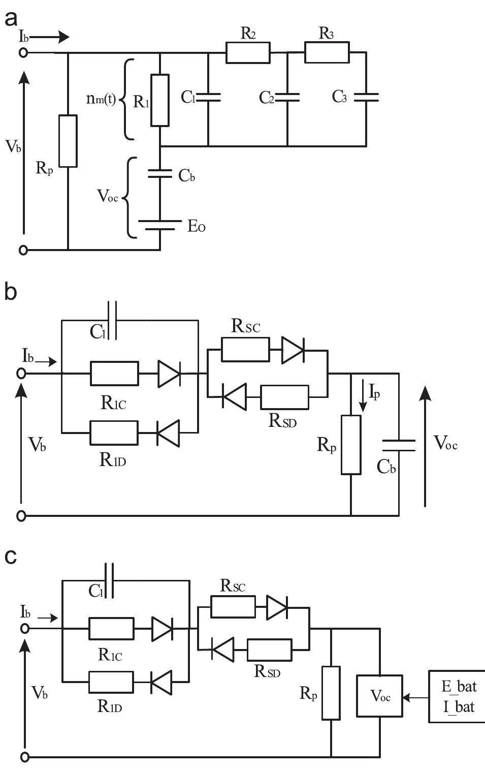 (a) improved battery model. (b) improved battery model by
